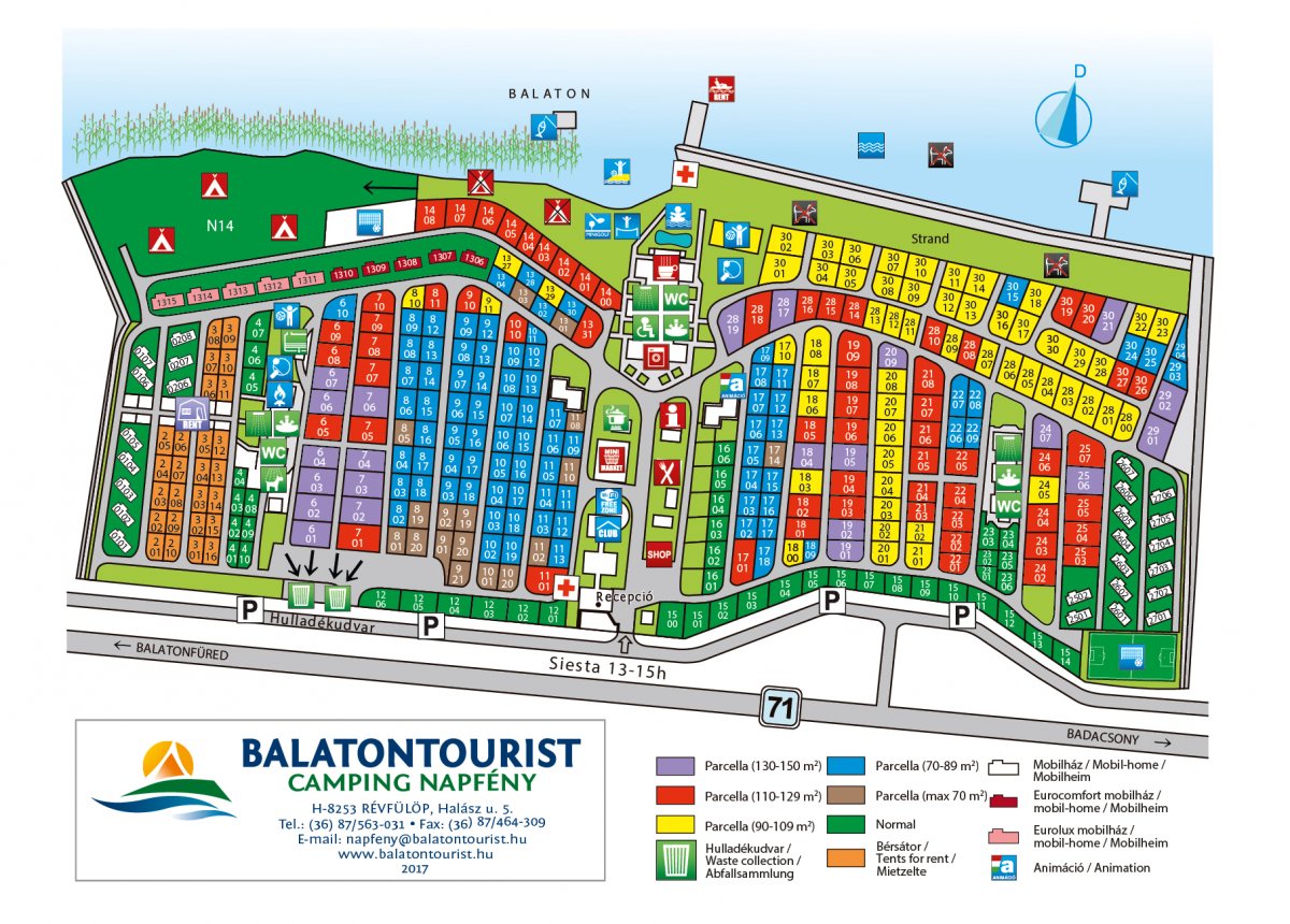 Balatontourist: Campsite maps