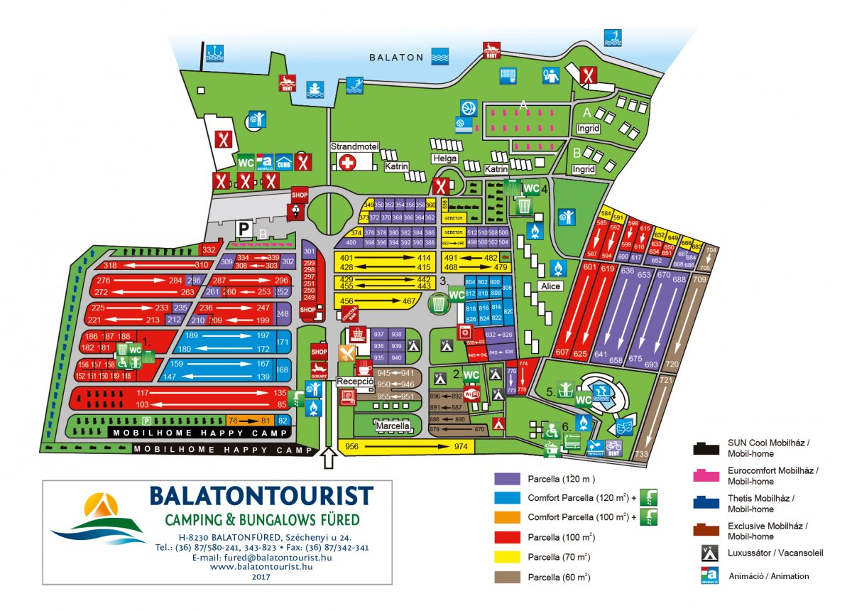 Balatontourist: Campsite maps